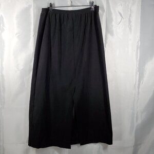 joanna | Skirts | Joanna Long Skirt Black 5 Back Slit Elastic Waist ...